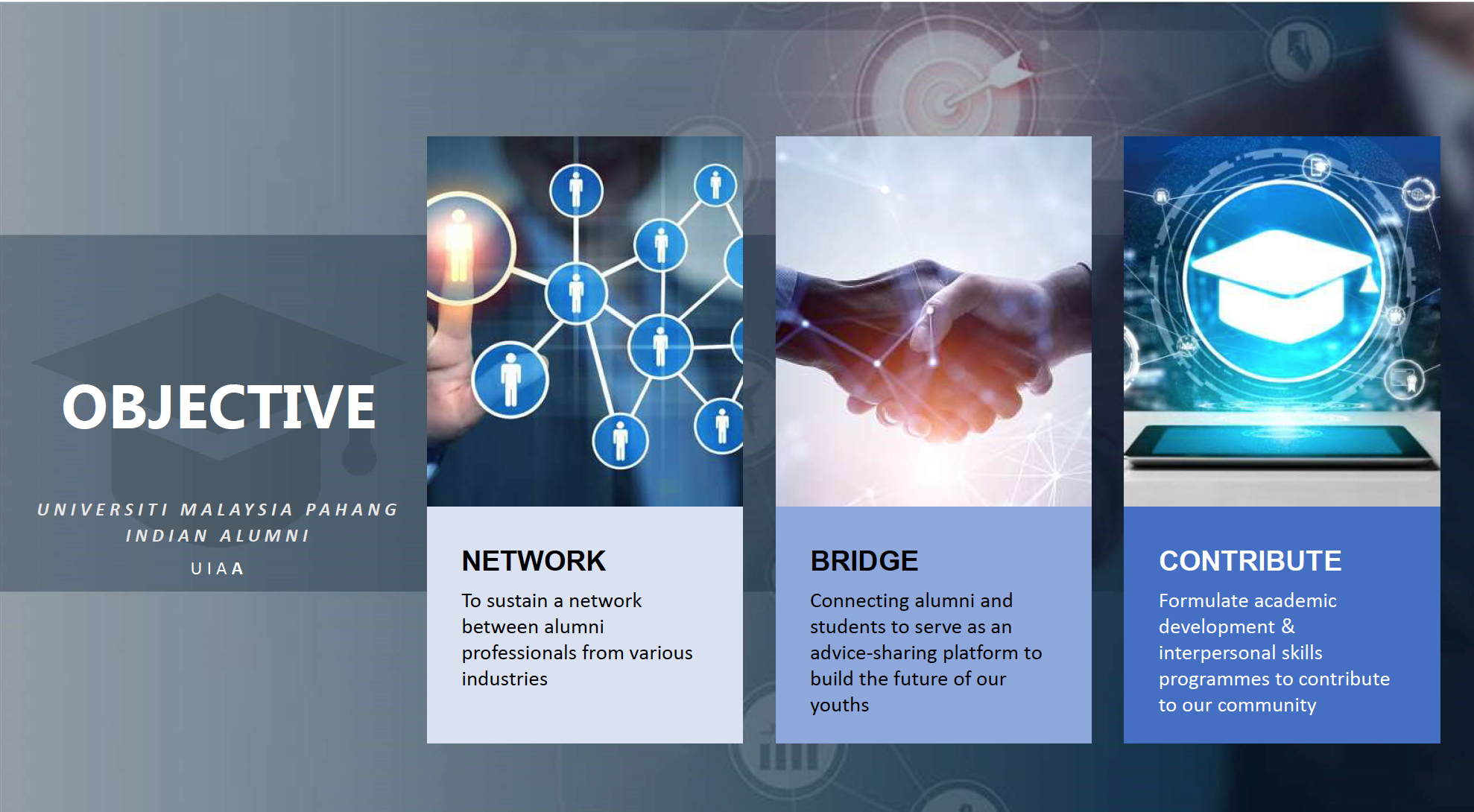 Objective – UMP – Indian Alumni Association (UIAA)